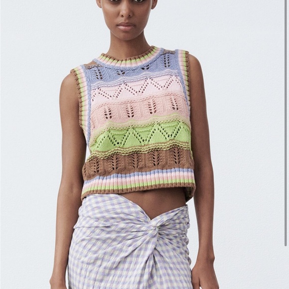 Zara | Tops | Zara Crochet Knit Top | Poshmark